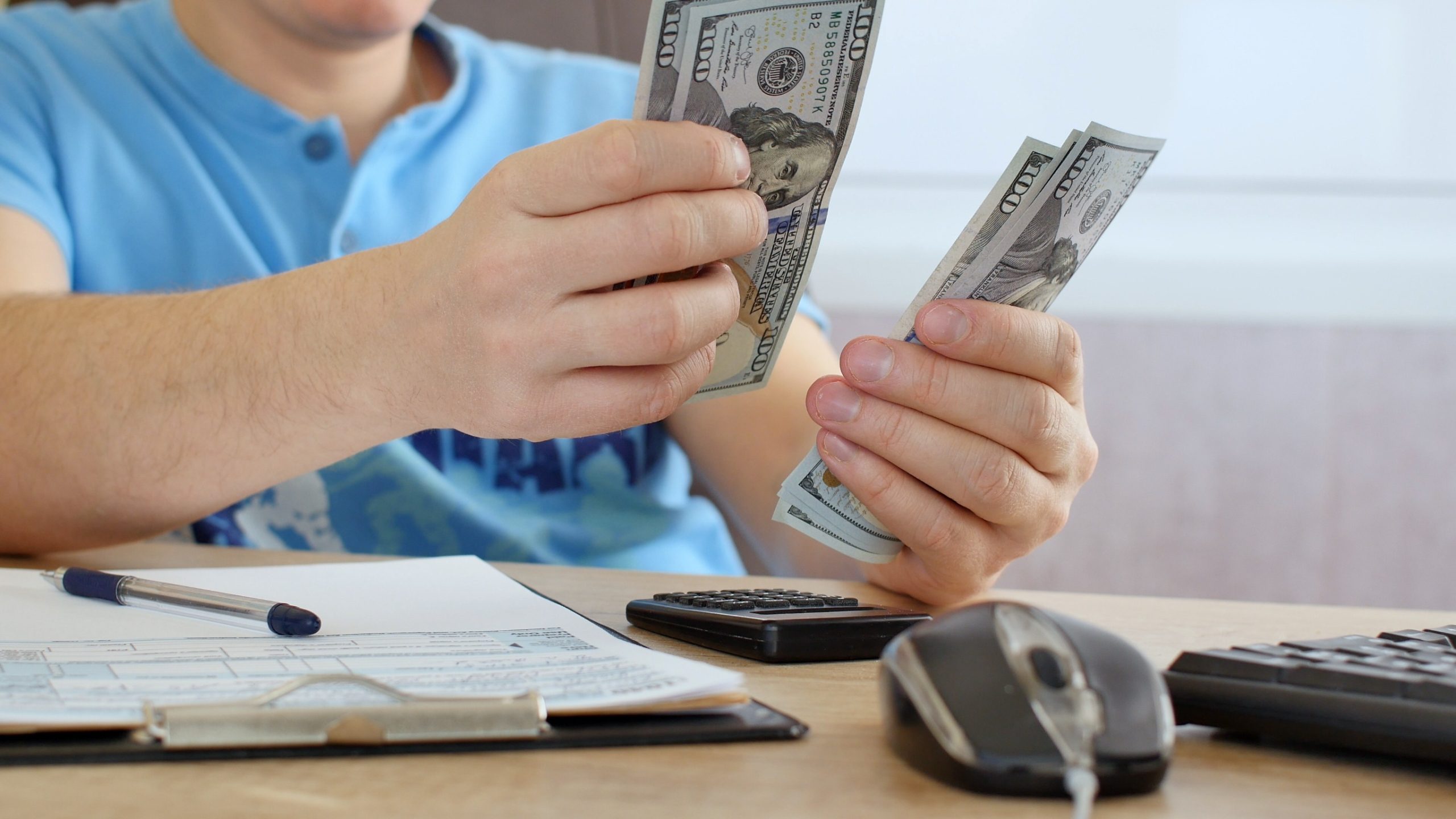Normal Guy Counting Money